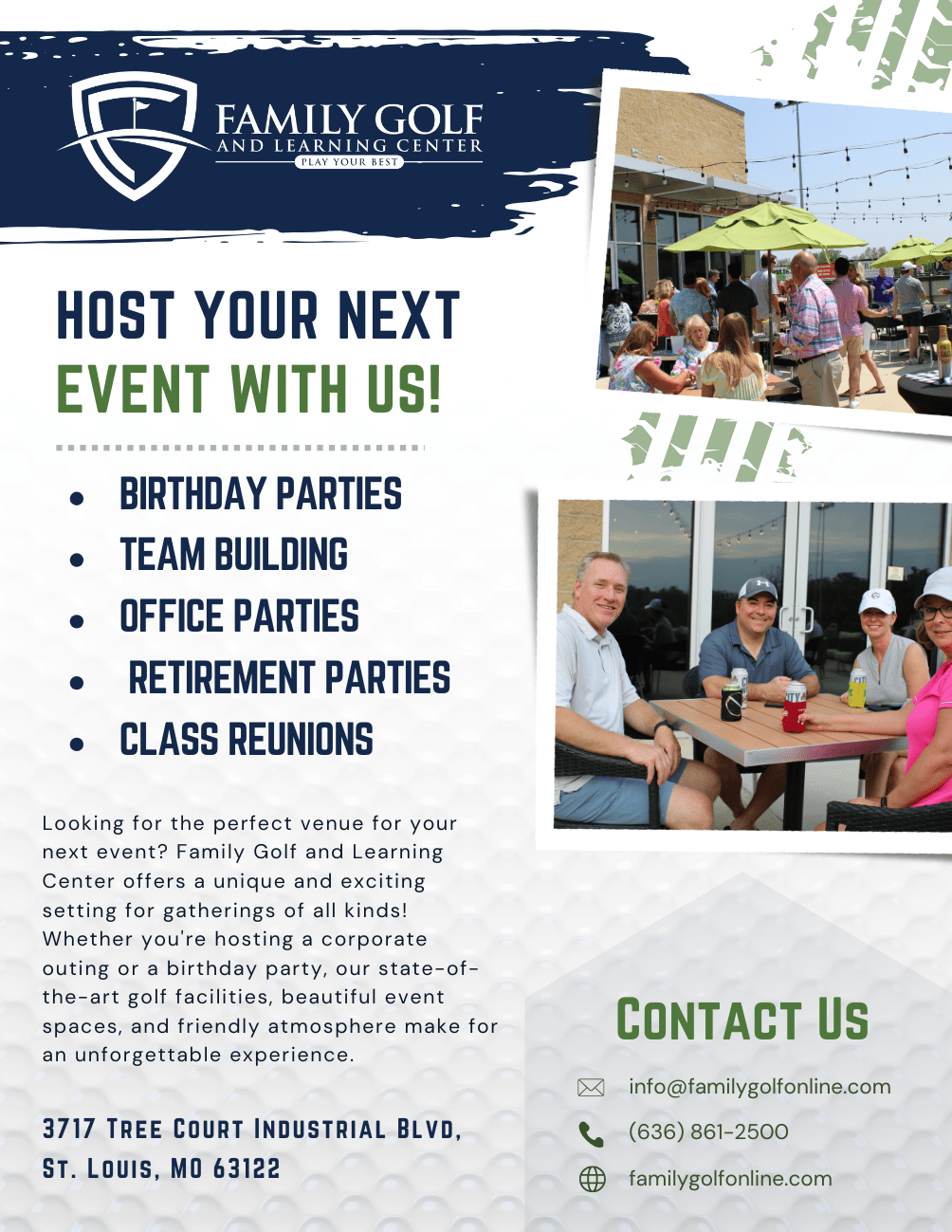 Event Info - Family Golf and Learning Center